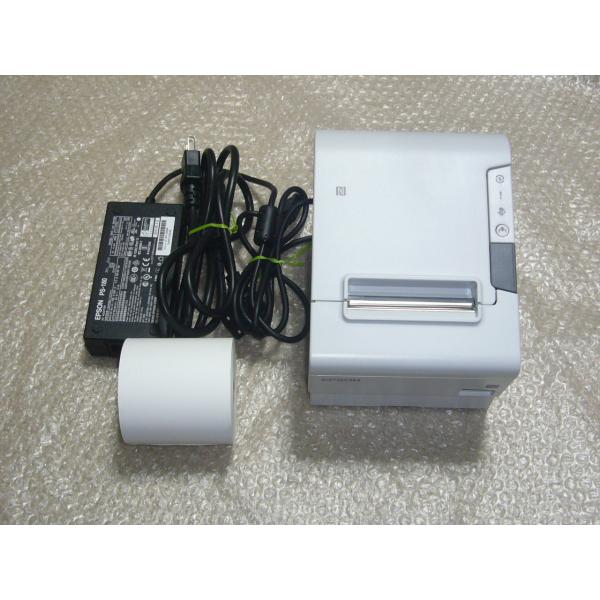 TM886B502W動作確認済み。電源、80mmロール紙1個付きです。Bluetooth  , USB、 有線LANタイプ。クリーニング済みです。印字綺麗です。カッターの切れ問題ありません。製品情報https://www.epson.jp/...