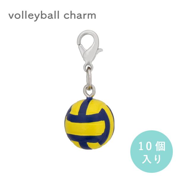ミニフィギュア スポーツチャーム バレーボール 黄紺 （FAA-VB-YN）スポーツイベントやチームグッズ製作におすすめ。スポーツモチーフのフィギュアチャーム。ハメパチやドームシリーズなどキーホルダーに合わせやすいミニサイズです。（参考イメ...
