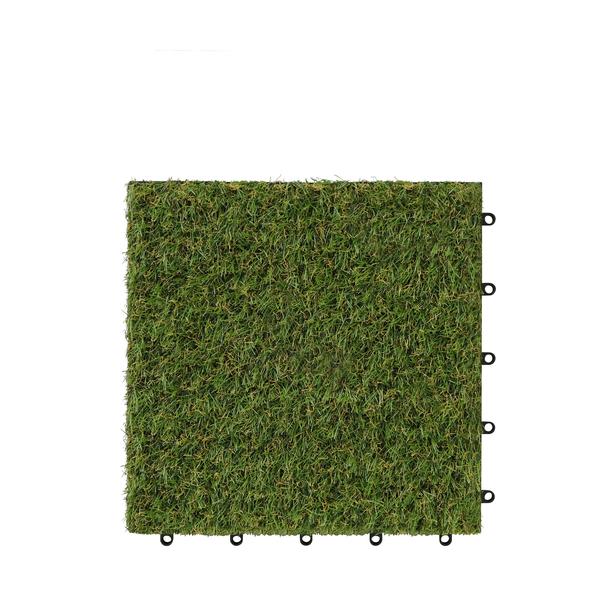 ※メーカー確認後の出荷となります！確認後欠品・廃番等の問題が発生しましたらご連絡いたします！ご了承願います　◆特長●ベランダや庭に敷くことができる、自然な仕上がりの人工芝タイルデッキです。●ストレート状とウェーブ状の葉を3種類混ぜることで本...