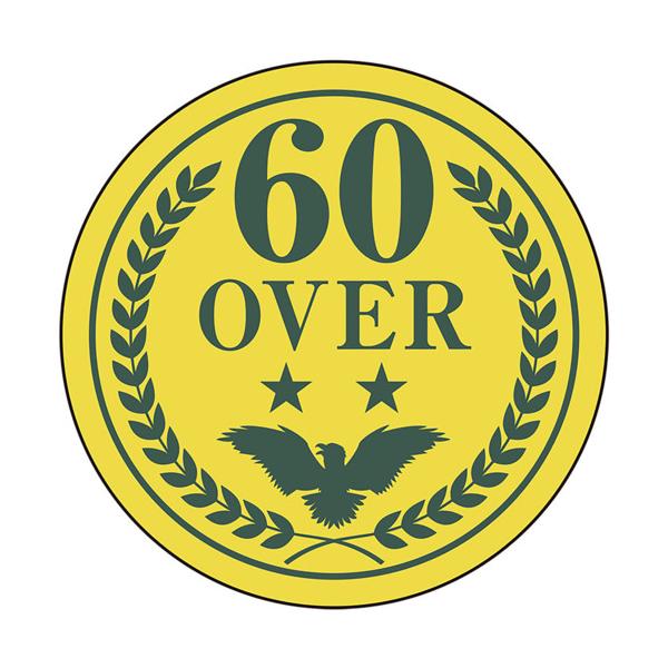 ※メーカー確認後の出荷となります！確認後欠品・廃番等の問題が発生しましたらご連絡いたします！ご了承願います　◆特長●高齢者の作業員が一目で分かります。●色別で判別できるの便利です。◆用途●工事現場等に。◆仕様●表示内容：ＯＶＥＲ６０●取付仕...