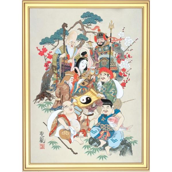 風水七福神 財運招来図に描かれている「七福神」は、ご存知のように古来より信仰を集めてきた福の神です。商売繁盛の神である恵比寿様、莫大な財をなす大黒様、家運を隆盛させる布袋様、邪を祓う毘沙門天、学問の神である弁財天、さらには家庭安泰の福禄寿に...
