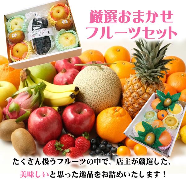 商品名：『卸売市場の店主厳選！おまかせフルーツセット』内容：季節に応じて、厳選した旬のフルーツを5〜１０点程度お詰めいたします。※こだわり店主に一任していただく商品になります。お客様のご要望になるべく添えるように配慮させて頂きますが、季節性...