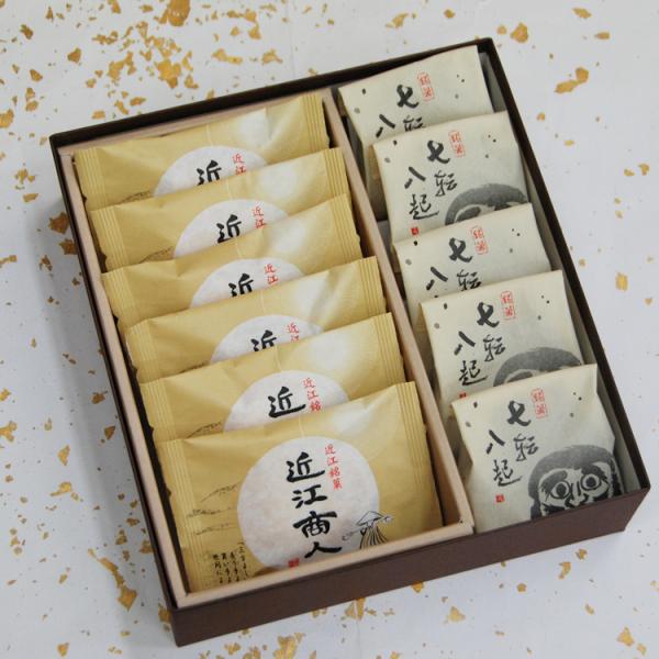 内容：近江商人6個/七転八起5個―様々なギフトシーンにご利用頂けますー《季節の贈り物に》お年賀 ご挨拶 お正月 迎春 桃の節句 ひな祭り バレンタインデー ホワイトデー  端午の節句 子どもの日 母の日 父の日 敬老の日 お中元 お歳暮 ク...