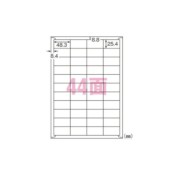 ●規格：Ａ４判４４面●１片寸法：縦２５．４×横４８．３ｍｍ●紙種：上質紙●総紙厚：０．１７ｍｍ
