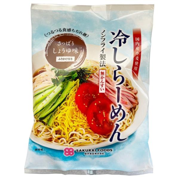 【原材料】 めん［小麦粉（国内製造）、馬鈴薯でん粉、小麦たん白、食塩］、添付調味料（しょうゆ、砂糖、醸造酢、食塩、ごま油、かつおエキス、酵母エキス）、添付ふりかけ［紅しょうがチップ（しょうが、食塩、赤梅酢）、ごま、青さ、焼きのり］、（一部に...