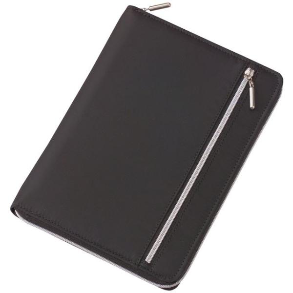 ●A5サイズ　カバーノート　ラウンドファスナー仕様　付属品：A5ドット方眼ノート（30行・64ページ）