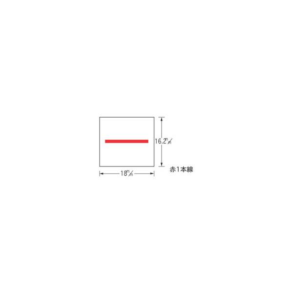 ●仕様：赤１本線●１巻入数：１５００片●１片寸法：縦１６．２×横１８ｍｍ