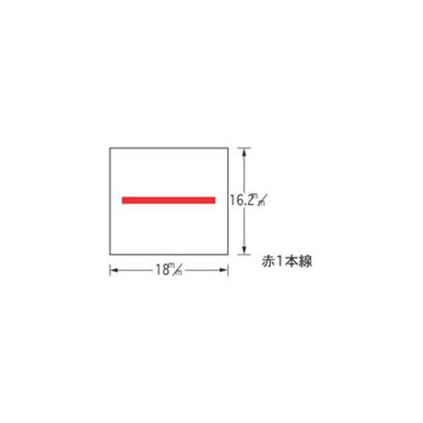 ●仕様：赤１本線●１巻入数：１５００片●１片寸法：縦１６．２×横１８ｍｍ