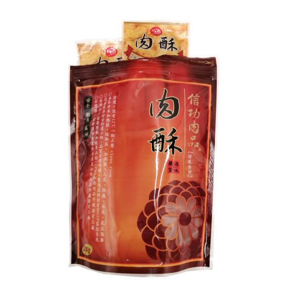 ◆原材料：豚肉、砂糖、ラード、青えんどう粉、〓油、食塩、コーンスターチ粉、ブドウ糖、大豆たん白、香辛料、卵たん白、料理酒、着色料等◆内容量：200ｇ◆賞味期限：枠外に記載 ◆原産地：台湾◆保存方法：高温多湿、直射日光を避け、保存してください。