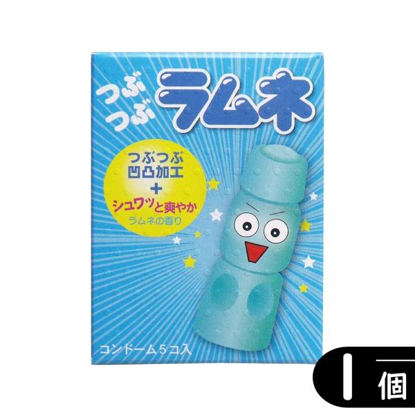 シュワッと爽やかラムネの香り！懐かしい駄菓子屋のラムネの香り付き！「つぶつぶラムネ」！●懐かしく爽やかな、あのラムネの香り付きコンドームです。●つぶつぶ加工の１段ドットタイプ。●ゴム臭が気になる方にもおすすめです。●脱落防止＆ピッタリフィッ...