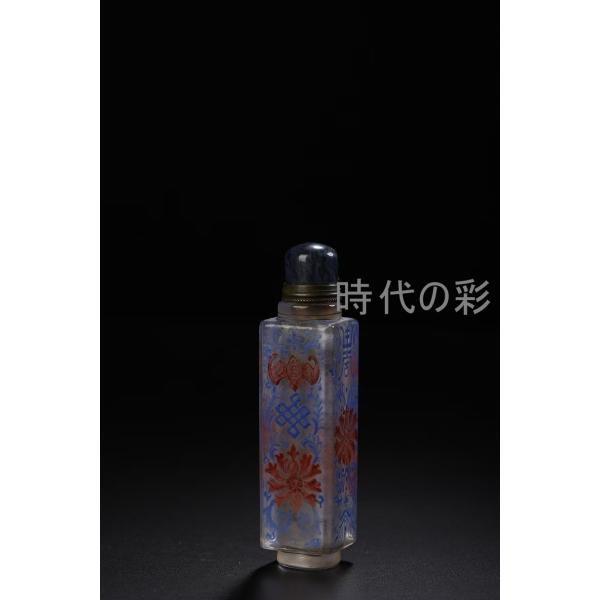 【琉璃画琺瑯 ?枝蓮福寿紋鼻煙壺】中国古美術 琉璃細工 画琺瑯 蓮花 吉祥文様 唐物 古玩 R08082013ご覧頂きましてありがとうございます。商品のサイズは（約）：高ささ97×幅25mm重さ：86g※実寸は素人採寸のため多少の誤差が生じ...