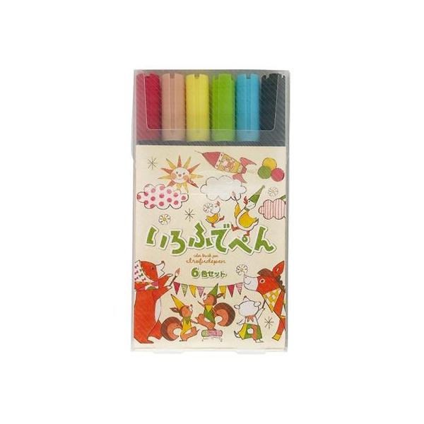 ポイント消化に最適ペン先がしなる筆ペンタイプの水性カラーペン絵の具を使うことなく、手軽に筆で描いたようなイラストが描けるとめ・はね・はらいもできるので、文字書きにも最適【セット内容】筆ペン6色各1本(あか、うすだいだい、やまぶき、きみどり、...