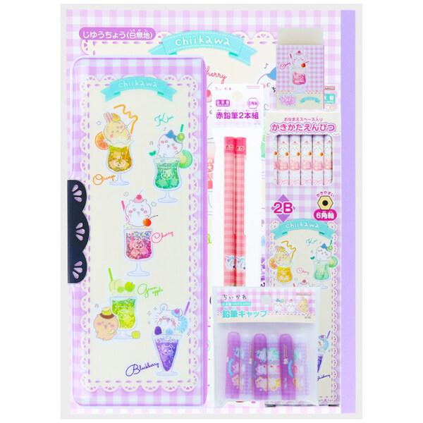 人気「ちいかわ」カラフルでかわいいドリンクをテーマにしたデザイン♪新入学・進級におススメ「文具セット」です。【セット内容】7点セット・コンパクトふでいれ ヨコピタ…1個・かきかたえんぴつ 2B…1ダース(12本)・赤鉛筆…2本組・まとまるく...