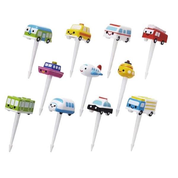 ポイント消化に最適食事がもっと楽しくなる♪お弁当やパーティの彩りに活躍する「ピック」です。人気のバスや消防車、船や潜水艦まで! はたらくのりものデザイン。全部違って楽しい11本入。【サイズ】・バス=約40×14×20mm・タクシー=約41×...
