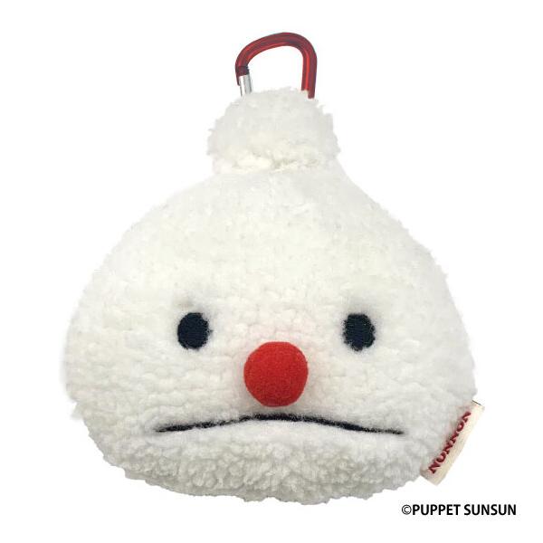 SNSで大人気「パペットスンスン」デザイン♪ふわふわフェイス型「ぬいぐるみポーチ」です。カラビナ付なので、カバンに付けて持ち歩けます。イヤホンやリップクリームなど、小物を入れられます。ポーチ内側もかわいいプリント生地を使用。【サイズ】約H1...