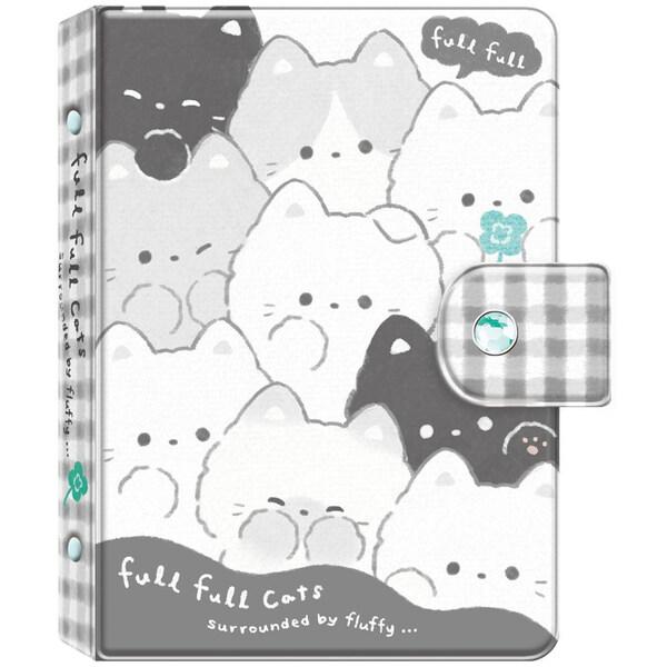 ポイント消化に最適ふんわり人気の「フルフルキャット」デザイン♪かわいいイラスト入「シールバインダー」です。持ち運びしやすい、A5くらいのサイズ。やわらかいバインダーは、スナップボタンで留められます。シールを貼るシートが10枚セットされていま...