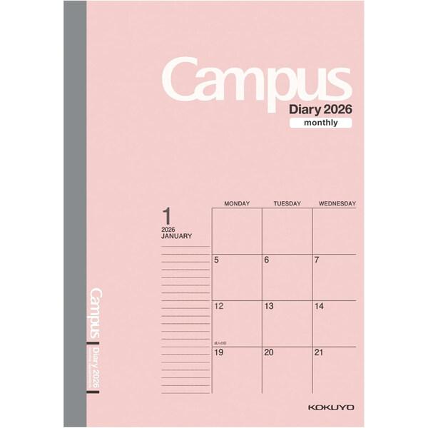 ポイント消化に最適■■安心の書き心地 Campus Diary■■・人気のキャンパスダイアリー・マンスリータイプ。・デジタルと併用でスケジュール管理をする方にもぴったりな見開き両面1カ月のブロック式。【期間】 月間:2025年12月〜202...
