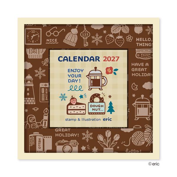 2027年版1月始まり(2027年1月〜12月)対応「カレンダー」。365日違うアートを楽しめる「日めくり」タイプ。消しゴムはんこ作家「eric (エリック)」さんの、カラフルでかわいい作品。机の上でも邪魔にならない、とっても小さなサイズ。...