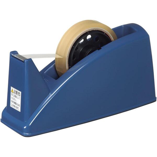 安定感抜群で高級感のあるテープカッターです。3型(約75mm)テープでも1型(約25mm)テープでもセットできる両用型になっています。※セロハンテープは付属していません。【サイズ】W86×D223×H103mm【重　量】約1.28kg(平均...