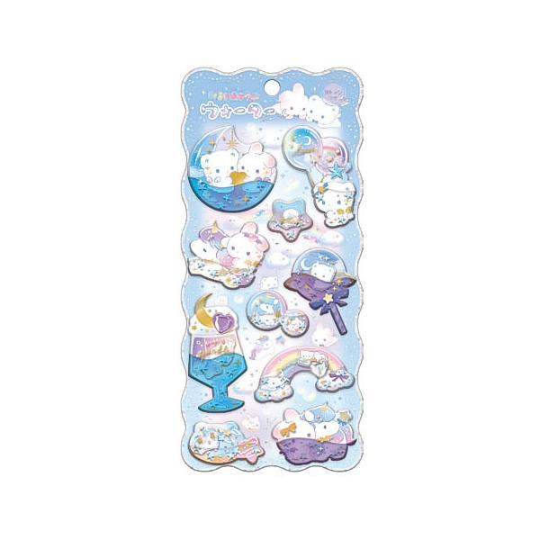 キラリンと輝く金箔押し&amp;ストーン♪シールの中で水とスパンコールがゆらゆら揺れる「ウォーターシール」です。1柄に透明+2カラーのウォーターを使用。手帳の表紙やスマホケースなどに貼っても◎シール交換でも盛り上がること間違いなし!【サイズ...