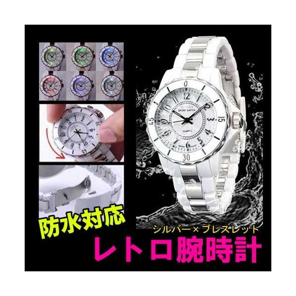 DM便送料無料　クロネコDM便選択すると送料無料になります。6色に光る☆防水腕時計/スタイリッシュ/スポーツウォッチ/LEDディスプレイ/かわいい/ブレスレット/メンズ/レディース/ホワイト/白/クリスタル/オシャレ/waterproof/...