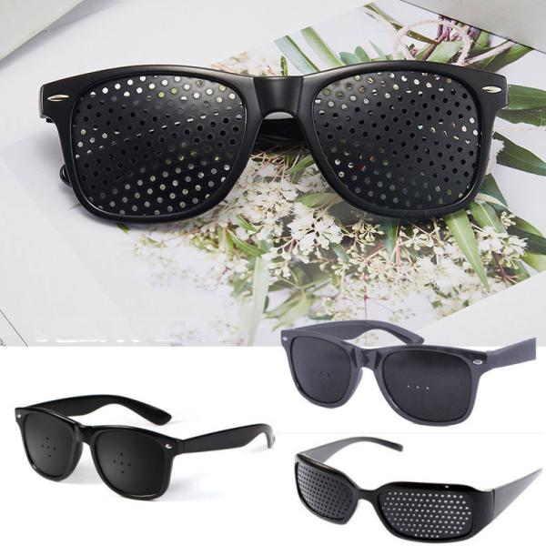 ピンホールメガネ 視力回復 近視 遠視 乱視 老眼 トレーニング メガネ ピンホール眼鏡 PCメガネ 眼筋運動 眼精疲労 視力回復 リフレッシュ 眼筋力アップ スマホ パソコン【ピンホールメガネとは】黒いメガネに、小さな穴があいているピンホ...