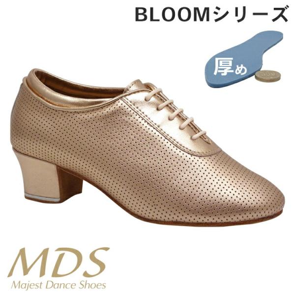 ●色　：　ピンクゴールド●素材　：　羊革　靴底 バックスキン『MDS』 BLOOMシリーズの女性用ティーチャーズシューズインソールは厚めの中敷きを使用。表面は滑りにくい素材を採用しています。サイズ感はMDSブランドの日本製モデルとほぼ同等で...
