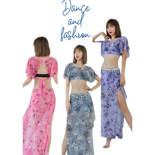 非常に柔らかく快適な素材、高品質のポリエステル。毎日のベリーダンスクラス、ワークショップ、ソーシャルメディアの写真撮影、ダンスパフォーマンスに最適です。スカートに縫い付けられた保護ショーツモデルの写真にある腰のチェーンを含むアクセサリーは、...