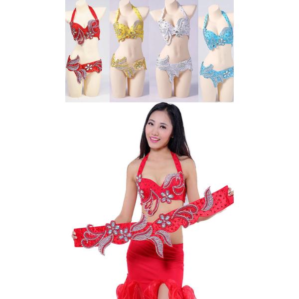 サイズLベルト長さ約80cm。ブラジャーBカップこのリンクではダンス衣装のブラとベルトのみを販売しています。スカートは別売りで、現在予約注文のみで販売されていますこのダンス衣装はジャスミンベリーダンススタジオのために特別に作られ、残りの部分...