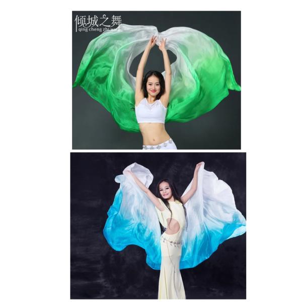 ベリーダンスベールシルクショール女性プロフェッショナルステージアクセサリーカラーライト 260 × 114 センチメートルベールベリーダンスライトシルクゴージャスで魅惑的なベリーダンスベールシルクショールが登場！プロフェッショナルのステージ...