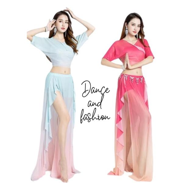 非常に柔らかく快適な素材、高品質のポリエステル。毎日のベリーダンスクラス、ワークショップ、ソーシャルメディアの写真撮影、ダンスパフォーマンスに最適です。スカートに縫い付けられた保護ショーツ#ダンス衣装 #ベリーダンス #ベリーダンス服 #ベ...