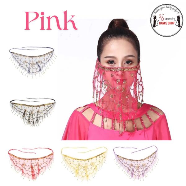 ビーズと梅の花モチーフのスパンコールで装飾された、メッシュ素材のフェイスベールです。軽く柔らかな素材で、顔まわりに自然にフィットし、快適に着用できます。鮮やかで華やかなピンクカラーが照明に映え、ステージ上で存在感のある印象を演出します。動く...