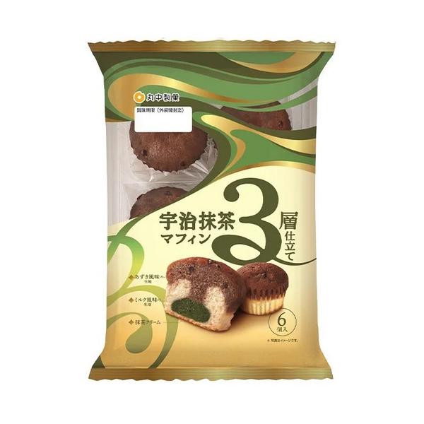 【商品番号】08-011426-CHL0036【商品名】丸中製菓 3層仕立て宇治抹茶マフィン チョコマフィン 6個 各2袋 計4袋　　※内容量等は社会環境により予告なく変更することがございます。予めご了承ください。