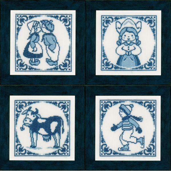 ラナーテクロスステッチキット　【Delft Blue】   ※箱に入っています。  ■ サイズ（cm) 12*12・ ■ 生地・・ ホワイトアイーダ18ct(1cmに7目）糸は1本取りで生地は4枚入っています ■ キット内容 　（生地 ・　...