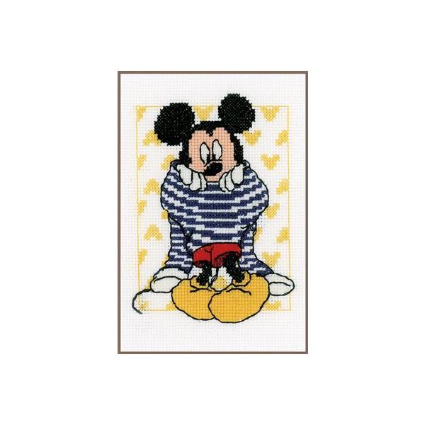 ベルバコクロスステッチキット　【 DISNEYMICKEY GETS DRESSED】 ※ベルバコで最近人気のアイーダのキットです。初心者の方におすすめです。  ■ サイズ（cm) ・・13 x 18  ■ 生地・・ 14ct・ホワイトアイ...
