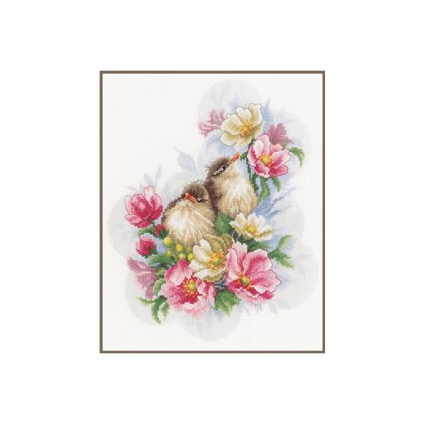 クロスステッチキット ラナーテ　刺繍キット【簡単な日本語説明書付き】（生地・DMC刺繍糸・針・チャート入り）　■生地：100％cotton27ct　10.5threads/cm・ホワイト■サイズ：約28 x 33 ■ベルギー製■箱入り