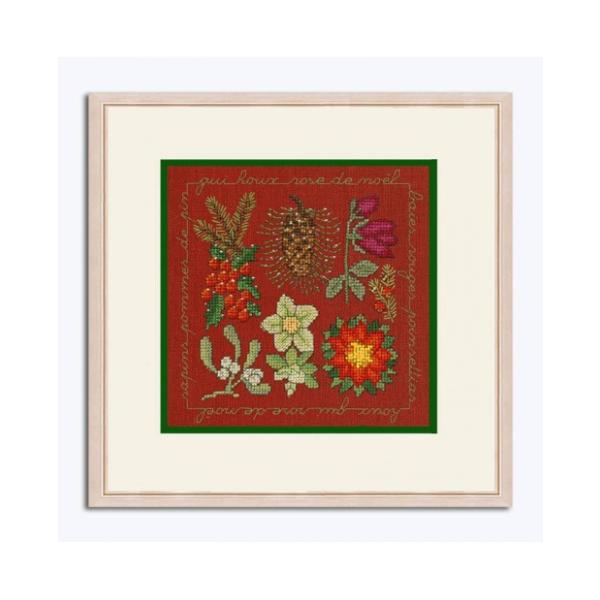 ■生地：Even-weave　Dark-red  linen 12 stitches/cm（リネン　30カウント）■サイズ：約 13 x 14 cm（余白を含む出来上がりサイズ）■フランス製■【簡単な日本語説明書付き】（生地・DMC刺繍糸・...