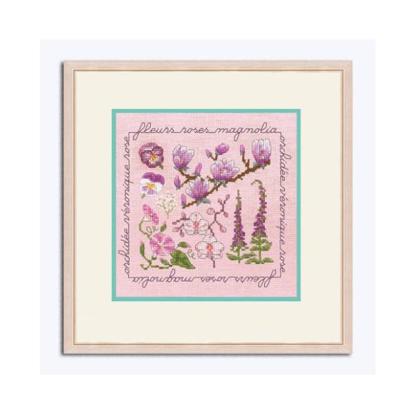 ■生地：une toile en 〓tamine de lin rose 12 fils/cm（リネン　30カウント）■サイズ：14 x 14 cm（余白を含む出来上がりサイズ）■フランス製■【簡単な日本語説明書付き】（生地・DMC刺繍糸・...