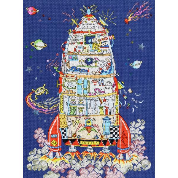 クロスステッチキット■　商品内容： マデイラ刺繍糸・針・チャート・生地は16カウント濃紺アイーダ・Supertwist, assorted star sequins, gold plated needle,■サイズ：約22*26■イギリス製...