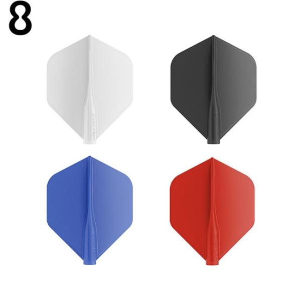 ■商品仕様スペックデータ形状：スタンダード内容量：3個■商品説明(2019.09.26 新色追加)成型フライト「8(エイト)フライト」シリーズ。フライトとシャフトをネジで留めるという新しい機構により、プレイ中にフライトが外れることがなくスト...