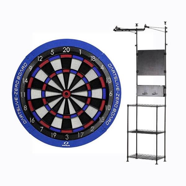 【商品仕様】■DARTSLIVE-ZEROBOARDサイズ：直径56.5cm×厚み3.2cmプレイングエリア：約15.5インチ重量：約3.2kg■ダーツスタンド BSD39-BKサイズ(組立時)：H225.0cm×W61.5cm×D73.0...