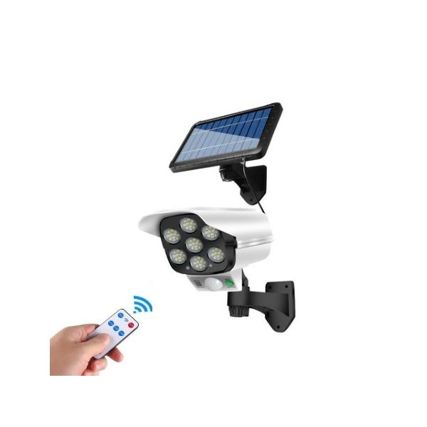 モーション感知で自動で照らす人感センサー搭載の高性能スポット防犯カメラ型ソーラーライト人感センサー搭載人の動きを感知して自動で点灯します高級感を演出する間接照明にソーラーパネルセパレート式ソーラーパネルとライト本体が別々に設置できるので、陽...