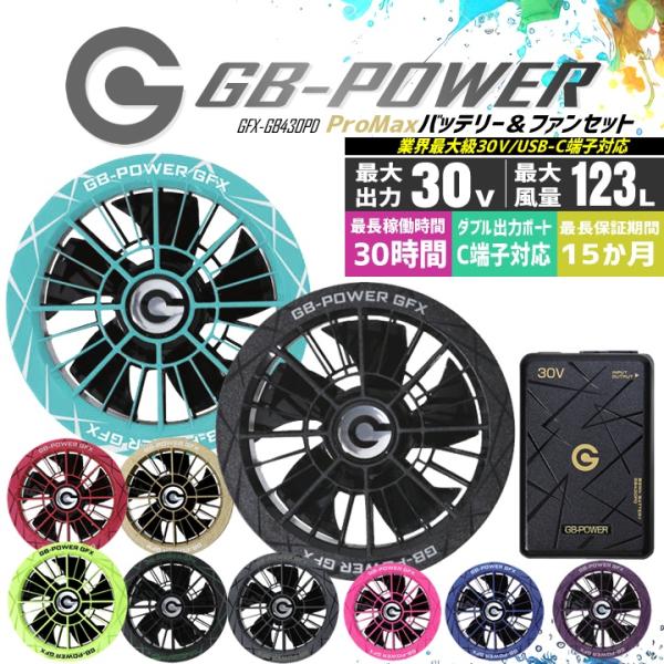 バッテリー製品国内メーカー【長信ジャパン】のGB-POWERシリーズ業界最強クラスの123リットル/秒のパワフルバッテリー＆ファンセット。【特徴】・30V×123L/秒 の大風量・16V連続稼働で約10.5時間稼働・パソコン充電可能なPD4...