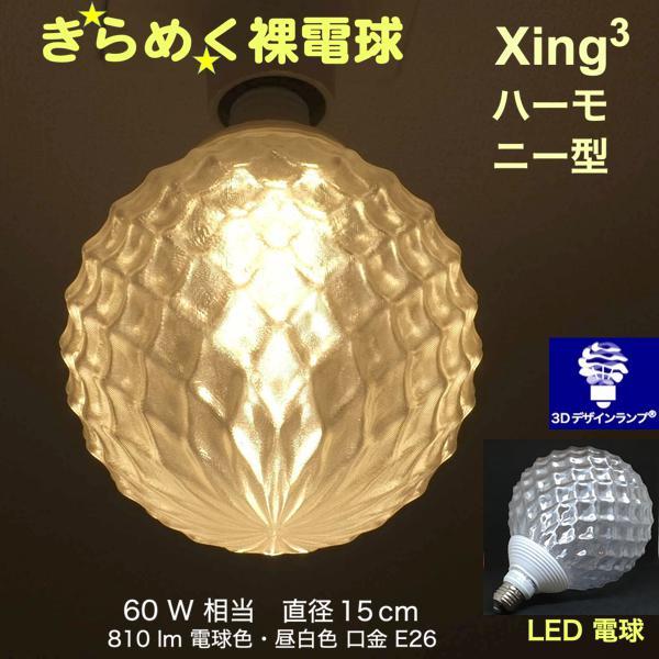 Xing2 (クロッシング・ツー) は 松ぼっくり風の模様で光が拡がり輝く おしゃれな 3Dデザイン電球です．この電球には 3 つの特徴・利点があります．　[1] 様々な形と模様　[2] ほかにない きらめく光　[3] エコで省資源・省エネ...