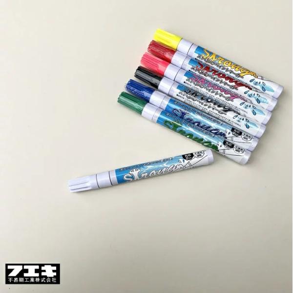 ■フエキ 不易糊工業FKSTストロングペイントマーカー■カラー白・黄・赤・ピンク・緑・青・黒■機能・金属、プラスチック、ガラスなどに。・全天候で、雨や水で濡れた屋外の現場に最適。・雨の日や水回りの作業でもしっかりマーキングできます。■仕様書...