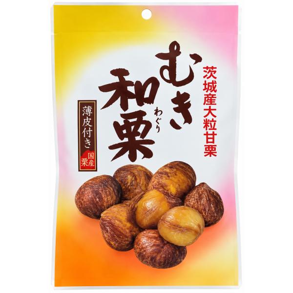 鬼皮を一つ一つていねいに手むきし、砂糖を加えて程よい甘さの甘栗に仕上げました。和栗の風味豊かな味わいを残すために、薄渋皮をあえて残しています。薄渋皮もやわらかく仕上げていますので、そのままどうぞ。国産和栗の持つ味わいをご堪能ください。