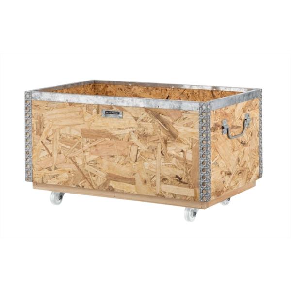 OSB合板のスタッキングボックス キャスター付 L【サイズ(cm)】W51.5×D33×H28.5 【商品重量(kg)】4 【静的耐荷重】8kg【材質】OSB板 スチール 【組立有無】完成品　【販売】こちらの商品は単品です。イメージ画像に色...