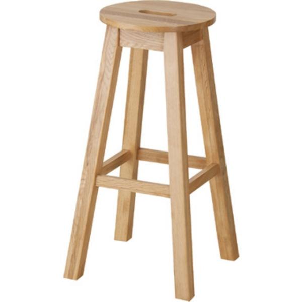 オークの北欧ナチュラルなハイスツール 丸優しい木目が特徴のオーク材を使用したナチュラルテイストのハイタイプスツール。【サイズ(cm)】W35×D35×H70 【商品重量(kg)】5.1 【静的耐荷重】80kg【材質】天然木(オーク) ラッカ...