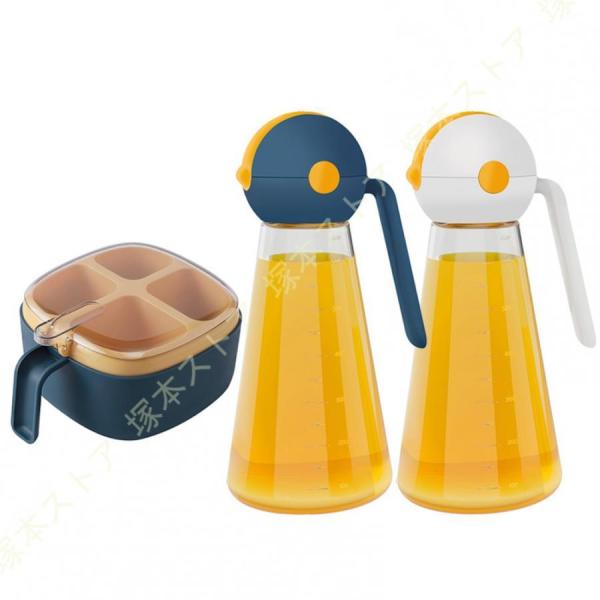 商品の説明調味料ポットサイズ：約14×14×8cmオイルボトル容量：300ml、400ml、650mlA（2個セット）=調味料ポット+300mlオイルボトルB（3個セット）=調味料ポット+300mlオイルボトル+400mlオイルボトルC（3...