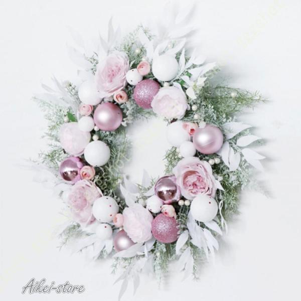 クリスマス リース クリスマス花輪 ナチュラルリース 玄関 造花 壁掛けフラワー ぶら下げ飾り ドアリース 飾り 庭園 結婚式 店舗 撮影 道具 クリスマス  飾り デコレーション リース 可愛い【素材】 PVC【サイズ】直径（外径）：約5...